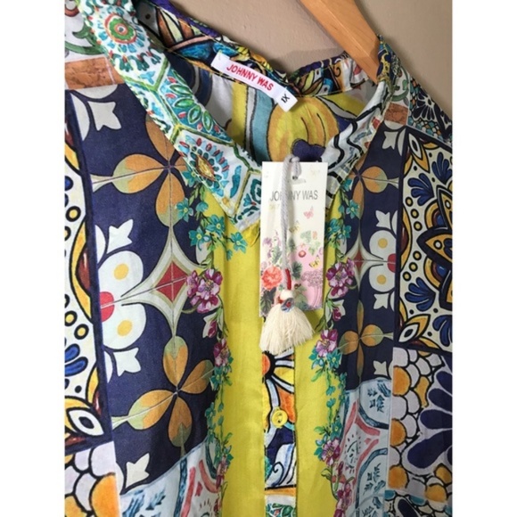 Johnny Was | Tops | Johnny Was Morocco Mosaic Print Silk Blouse | Poshmark